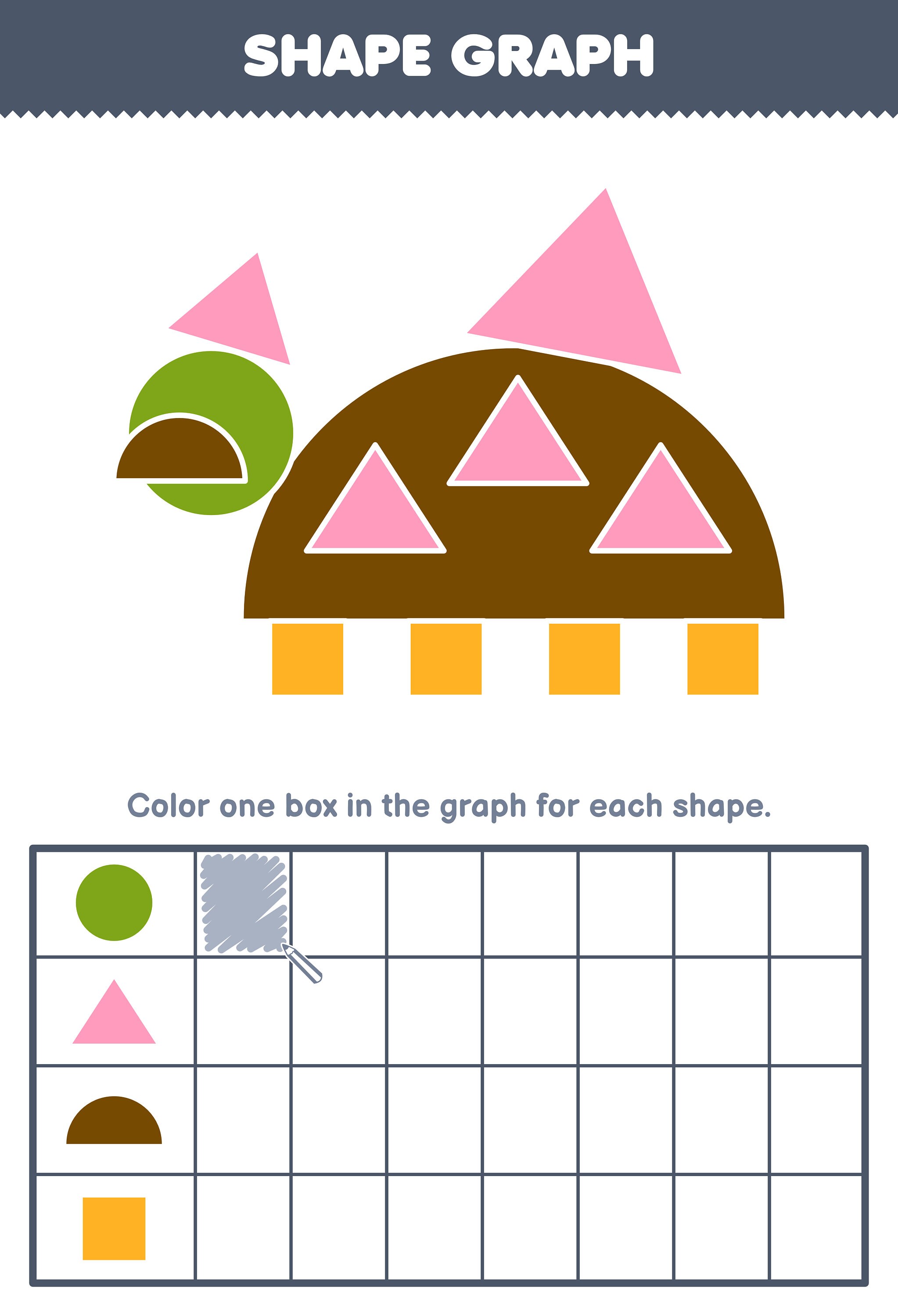 Shape Graphe for Kids. Educational Paper Game. Activity for Children ...