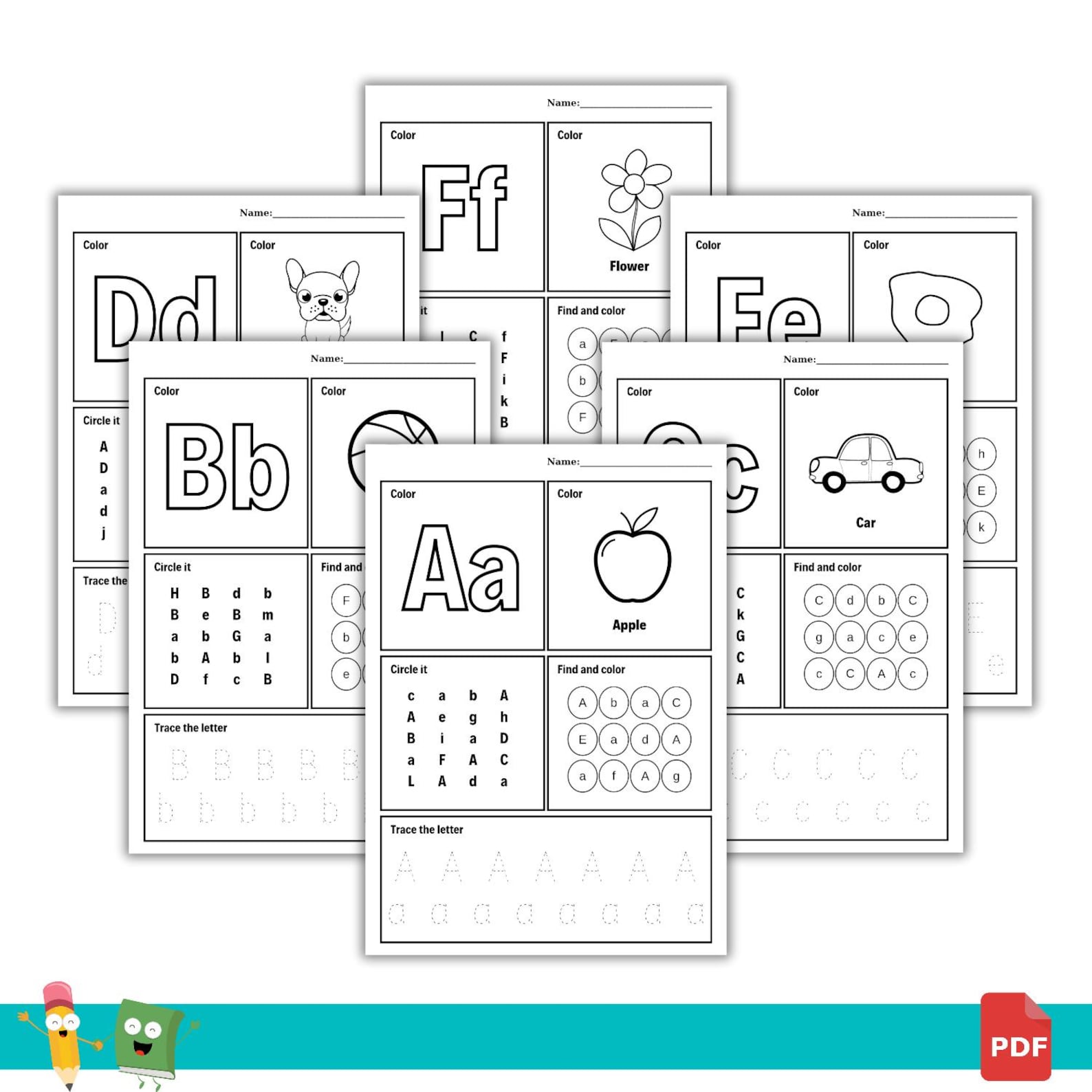 26 Printable Alphabet Worksheets. Coloring Pages. Circle It. Find and ...
