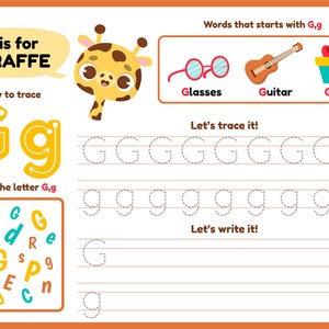 Cute Alphabet Worksheet for Children. 26 Pages Download. - Etsy