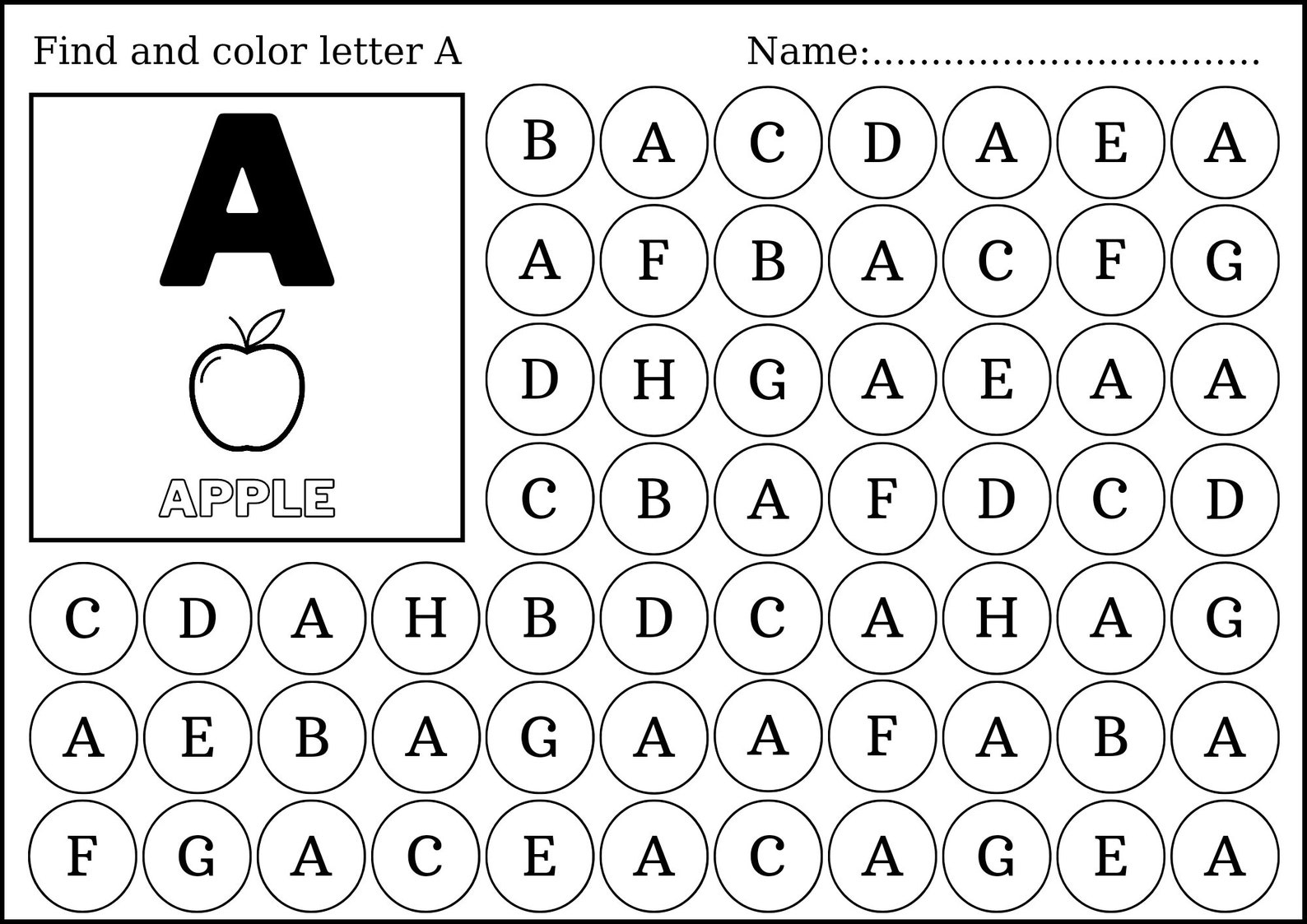 Find and Color Letters. 26 Pages Printable. - Etsy
