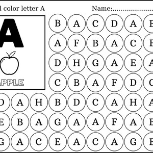 Find and Color Letters. 26 Pages Printable. - Etsy