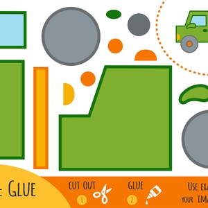 Cut & Glue Educational Paper Game for Children Use Scissors and Glue to ...