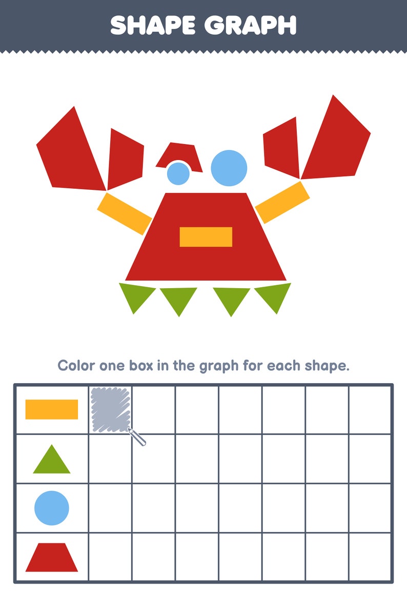 Shape Graphe for Kids. Educational Paper Game. Activity for Children ...