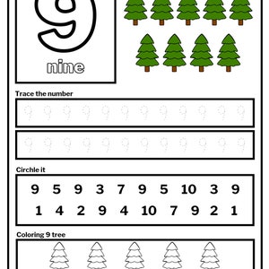 Number Worksheets. for Kids. Trace the Number. Circle It. Coloring ...