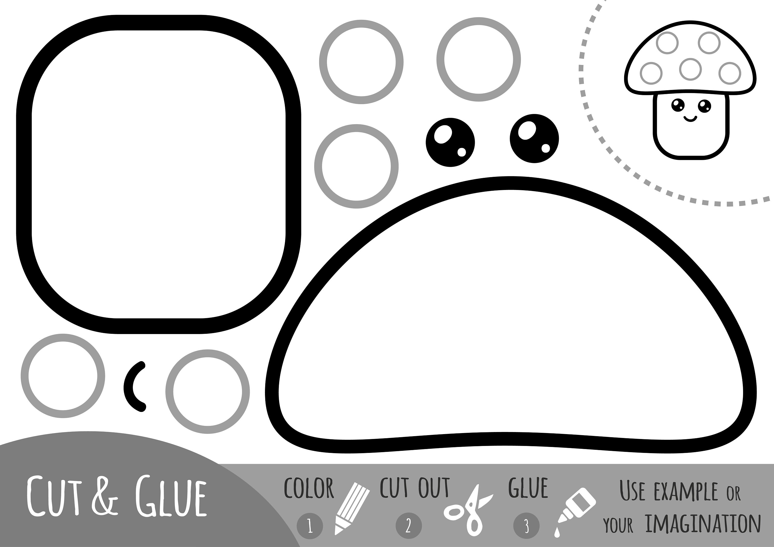 Cut & Glue and Color Educational Paper Game for Kids. Printable 40 ...