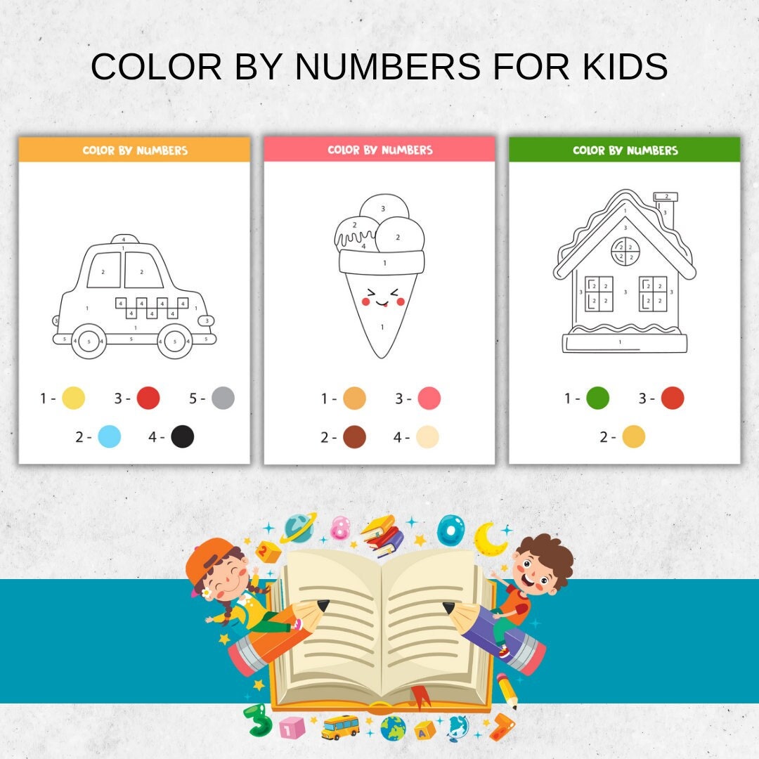 Color by Numbers for Kids Educational Activity Printable - Etsy