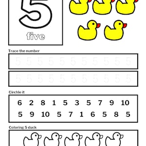 Number Worksheets. for Kids. Trace the Number. Circle It. Coloring ...