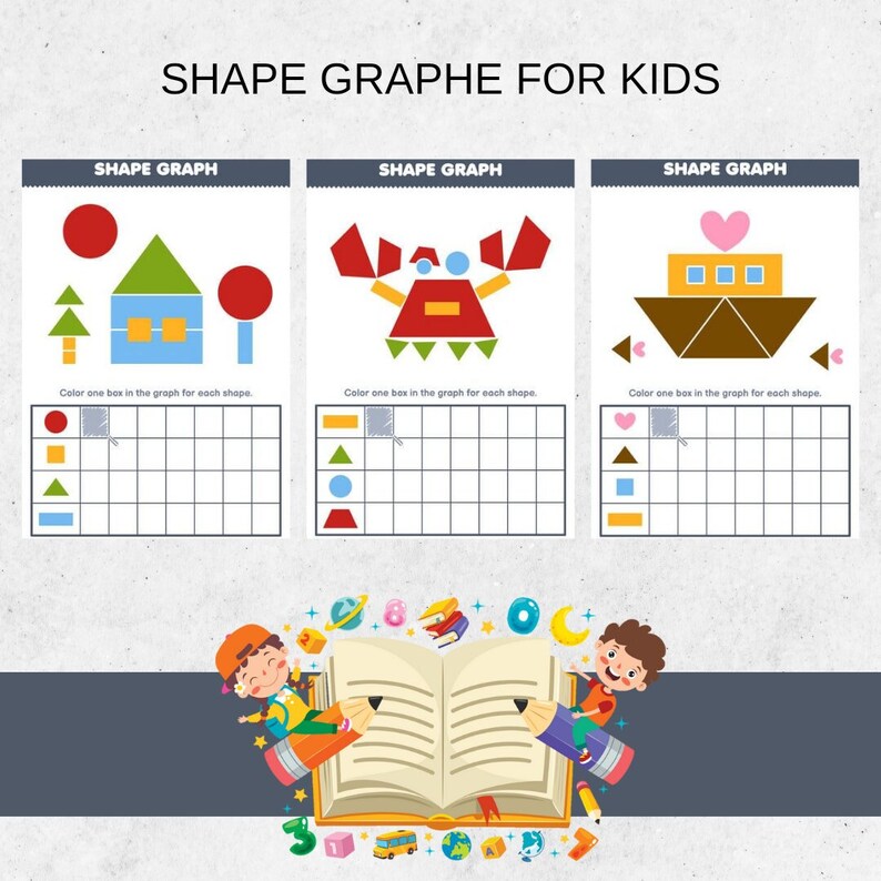 Shape Graphe for Kids. Educational Paper Game. Activity for Children ...