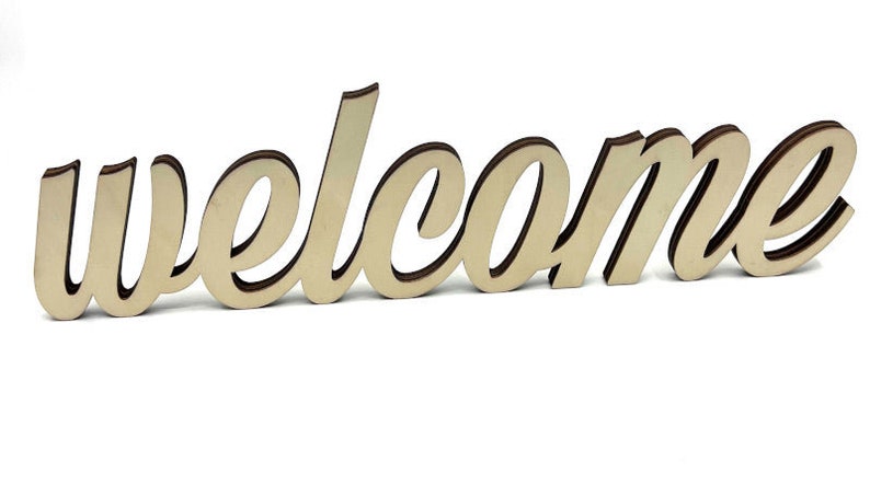 Welcome Wood Cutout - Etsy