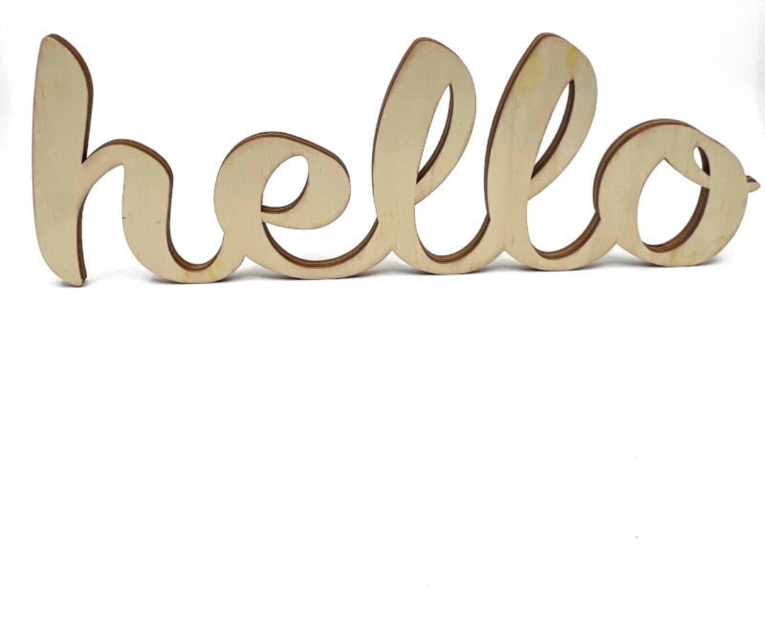 Hello Wood Cutout - Etsy