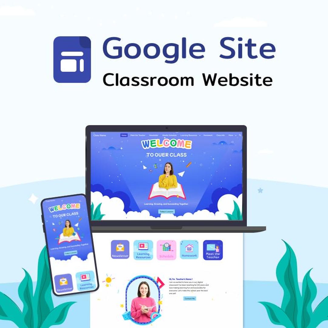 Google Sites Classroom Website Template | Outer Space Galaxy Teacher ...