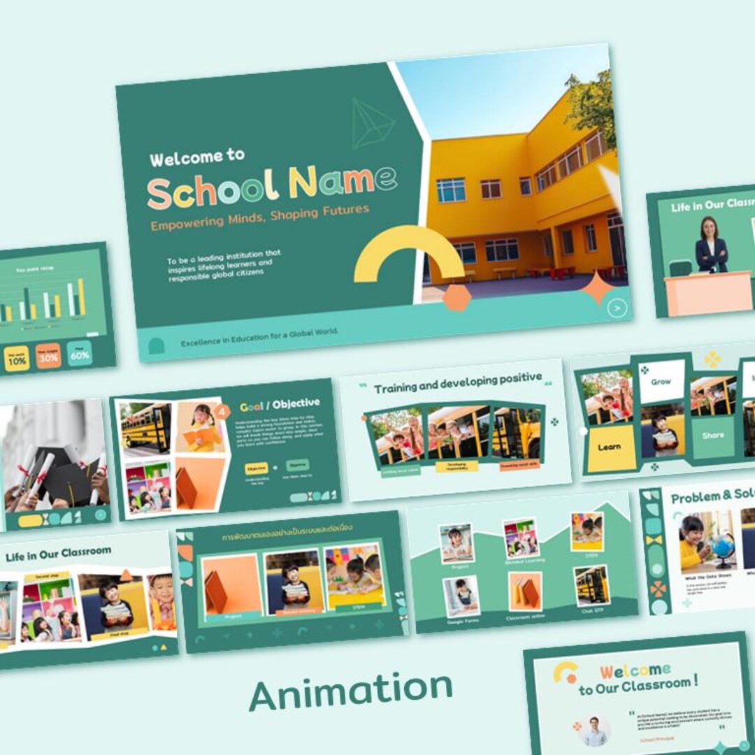 School Powerpoint Template, Google Slides Education Theme, Teacher ...