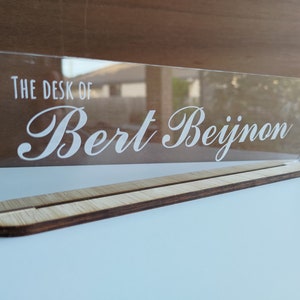 Desk Name Stand (acrylic & Wood) - Personalisable - Etsy