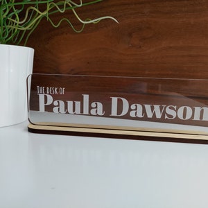 Desk Name Stand (acrylic & Wood) - Personalisable - Etsy