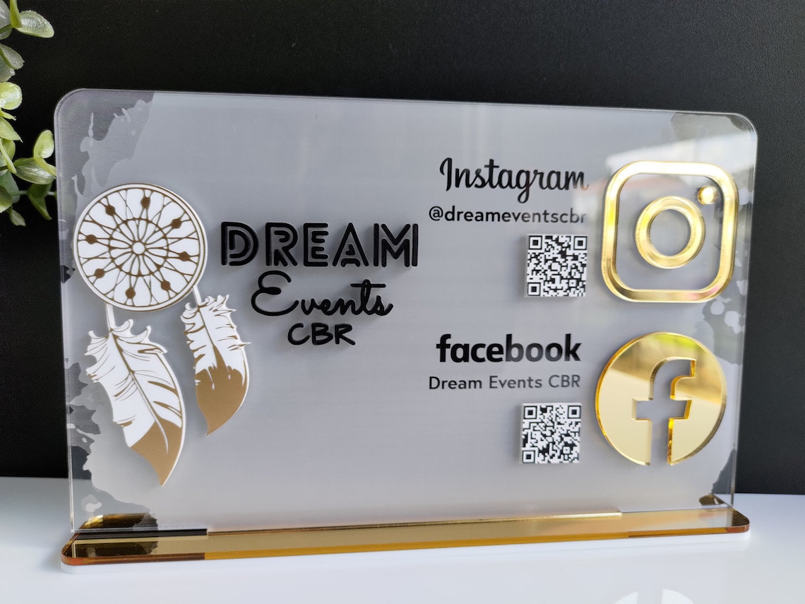 Business Social Media Plaque & Logo (all Acrylic) - Personalisable - Etsy