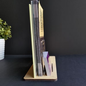 Brochure/flyer Holder Stand With 3D Acrylic Logo and QR Codes wood ...