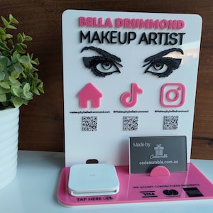 Solid White Social Media & Square Reader Holder Stand (all Acrylic ...