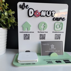 Solid White Social Media & Square Reader Holder Stand (all Acrylic ...