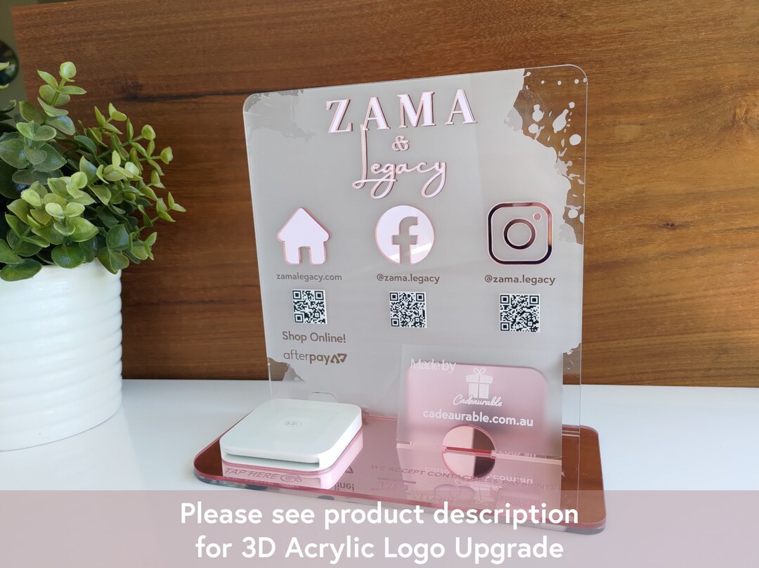 Social Media & Square Reader Holder Stand (all Acrylic ...