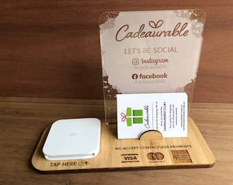 Square Terminal Holder wood & Acrylic Personalisable - Etsy