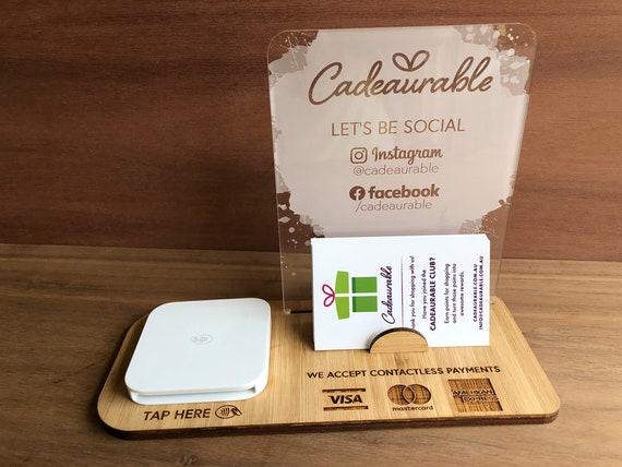 Square Reader Holder wood & Acrylic Personalisable - Etsy Australia