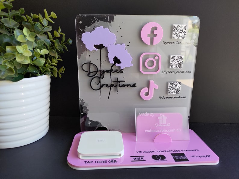 Social Media & Square Reader Holder Stand (all Acrylic ...