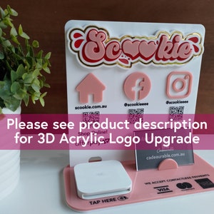 Solid White Social Media & Square Reader Holder Stand (all Acrylic ...