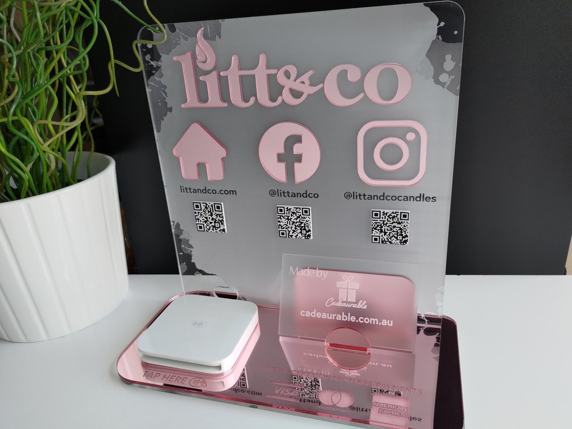 Social Media & Square Reader Holder Stand all Acrylic - Etsy