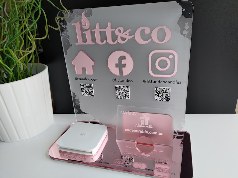Social Media & Square Reader Holder Stand all Acrylic - Etsy