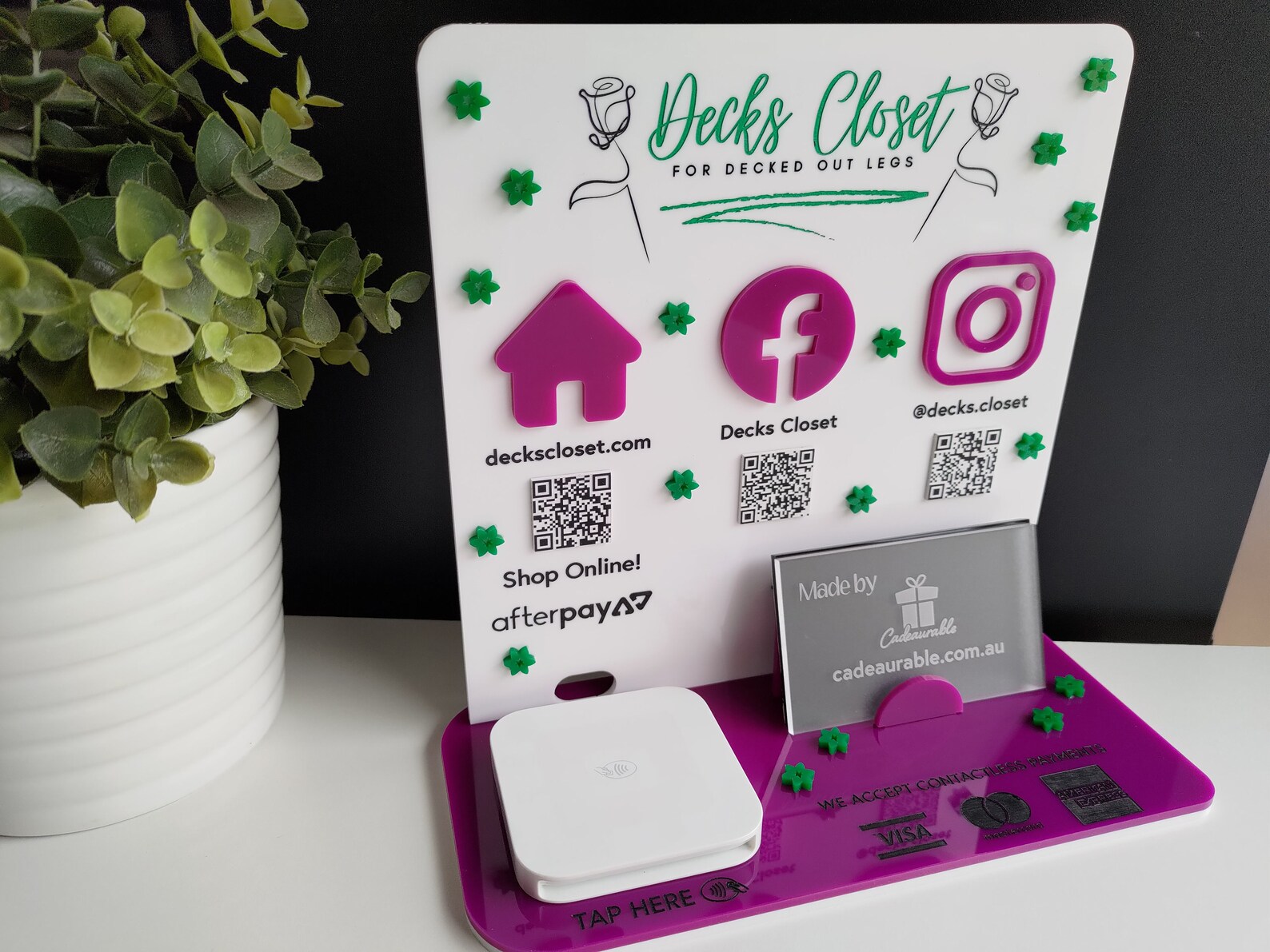 Solid White Social Media & Square Reader Holder Stand all - Etsy