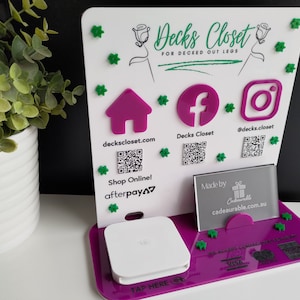 Solid White Social Media & Square Reader Holder Stand (all Acrylic ...