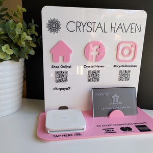 Solid White Social Media & Square Reader Holder Stand (all Acrylic ...