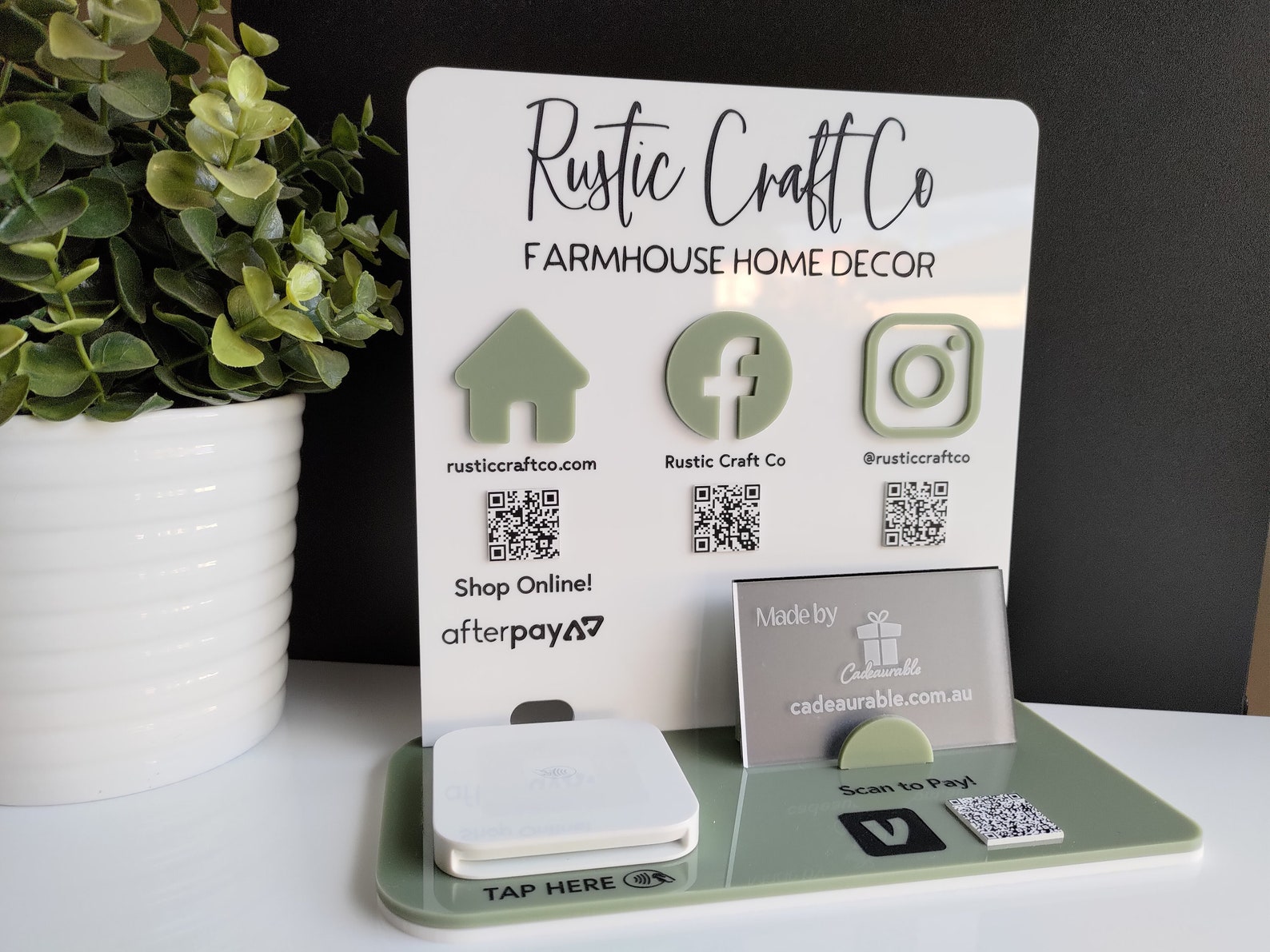 Solid White Social Media & Square Reader Holder Stand all - Etsy