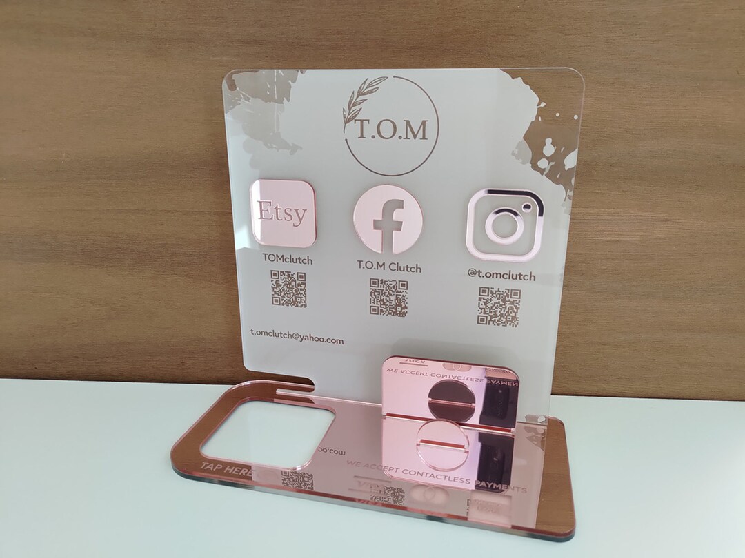 Social Media & Square Reader Holder Stand all Acrylic - Etsy