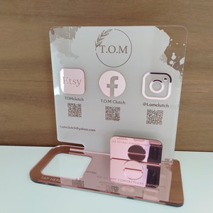 Social Media & Square Reader Holder Stand (all Acrylic ...