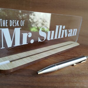 Desk Name Stand (acrylic & Wood) - Personalisable - Etsy