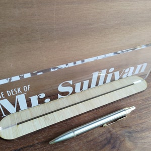 Desk Name Stand (acrylic & Wood) - Personalisable - Etsy