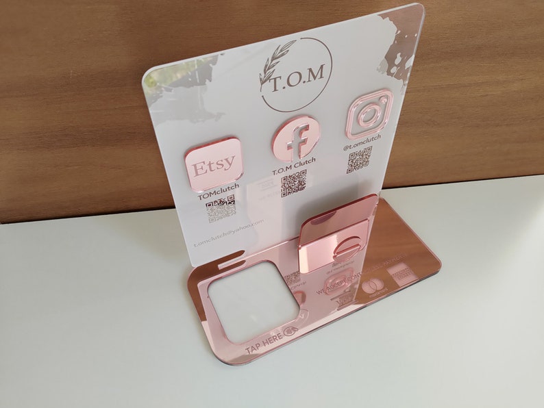 Social Media & Square Reader Holder Stand all Acrylic - Etsy