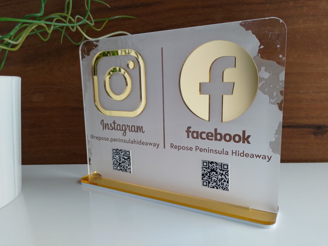 Twin Business Social Media Plaque (acrylic) - Personalisable - Etsy