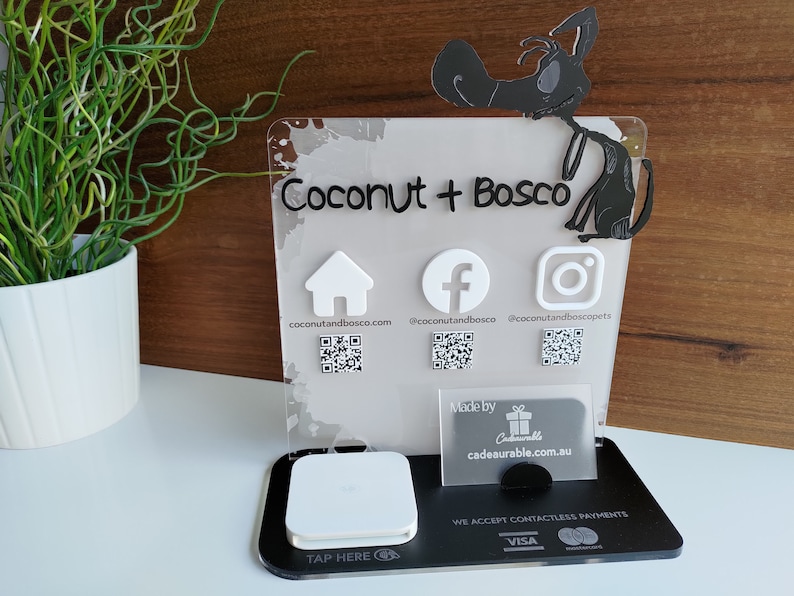 Social Media & Square Reader Holder Stand all Acrylic - Etsy