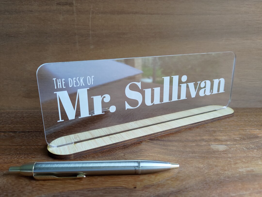Desk Name Stand (acrylic & Wood) - Personalisable - Etsy
