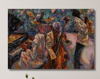 Abstract Jazz,african American Art,musical Wall Decor,jazz Club, Jazz ...