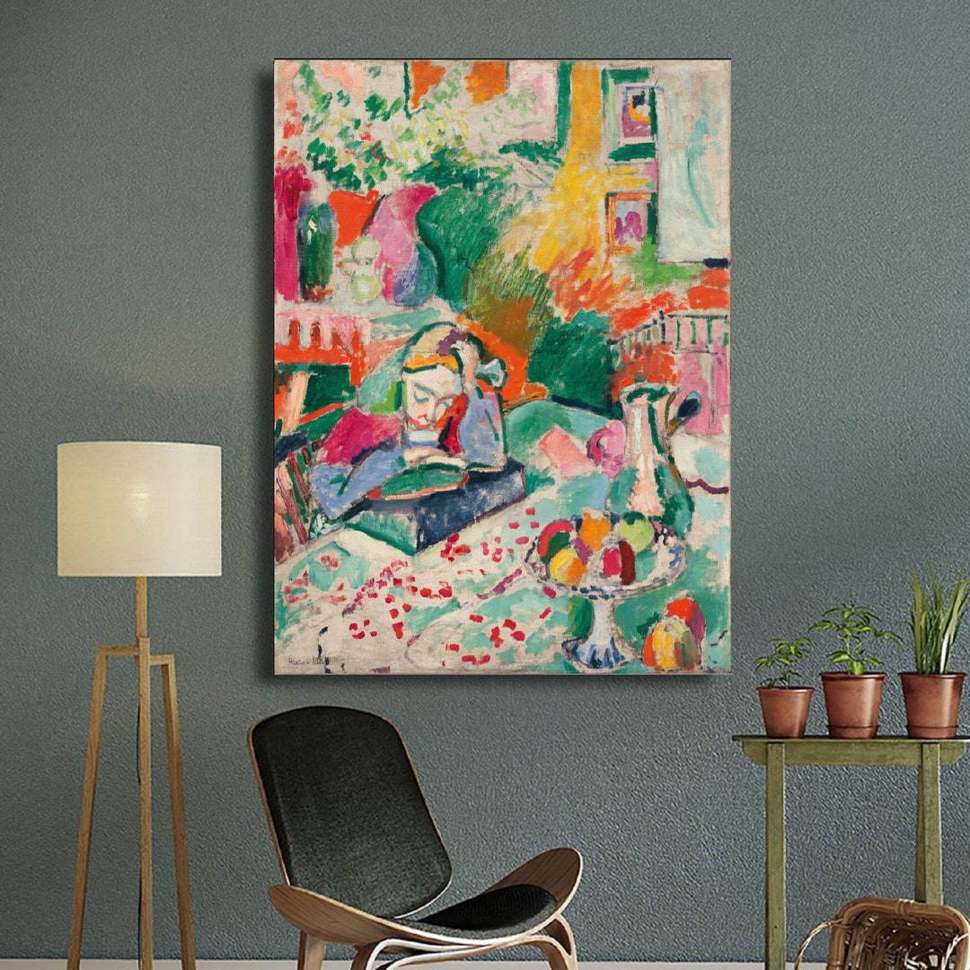 Henri Matisse Interior With a Young Girl Reading Canvas Wall Art Modern ...