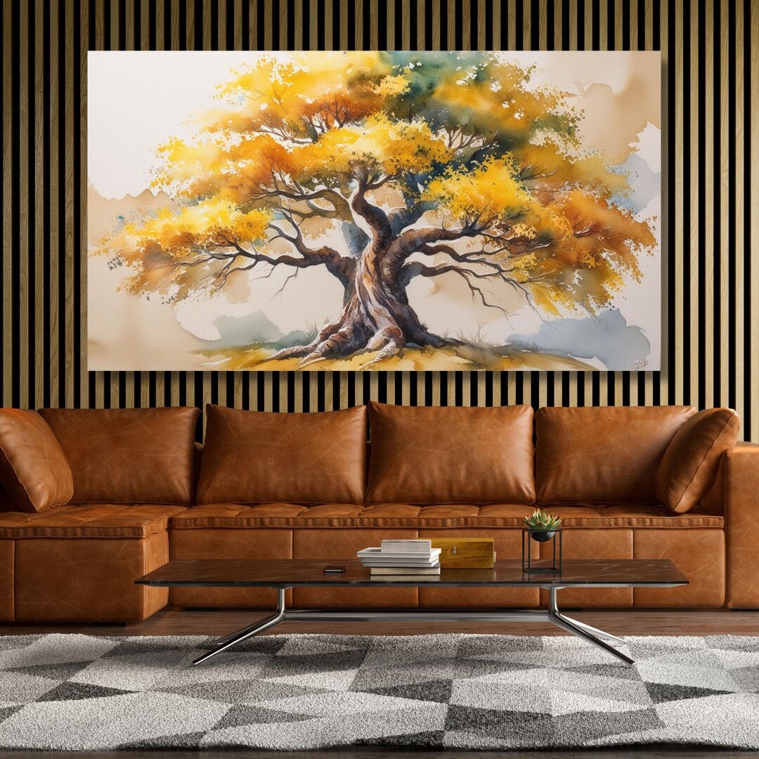 Tree of Life Watercolour Effect Klimt Tree of Life Canvas Wall Art Tree ...