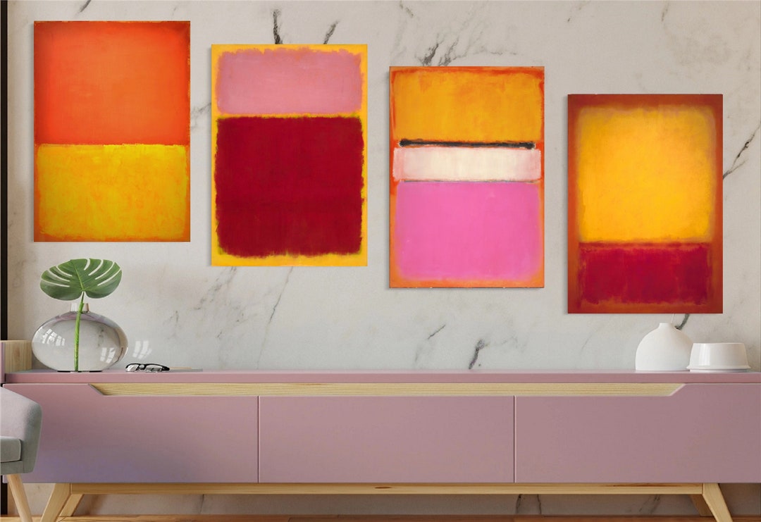 Set of 4 Mark Rothko Reproduction Canvas Wall Art Print,modern Wall Art ...