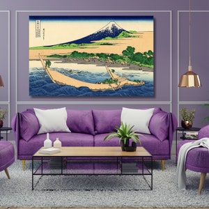 Hokusai Shore of Tago Bay Ejiri at Tōkaidō Canvas Wall Art Unframed ...