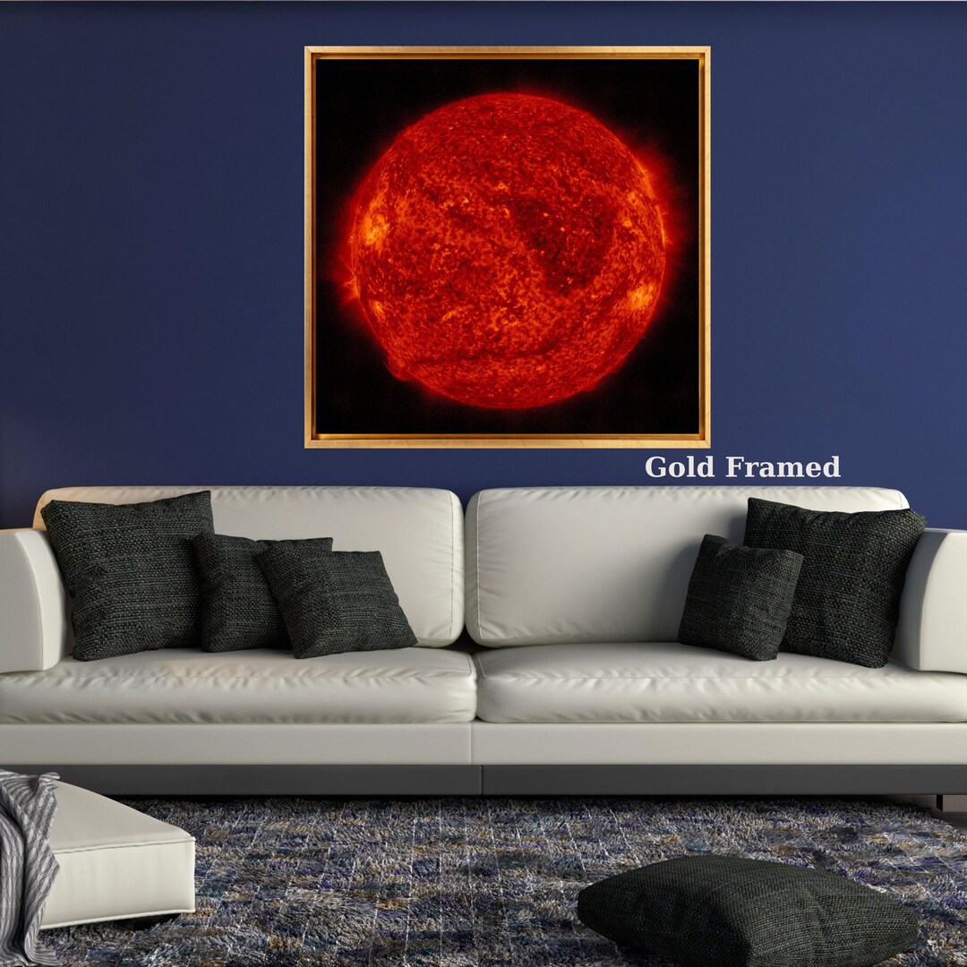 NASA Smiling Sun Canvas Wall Art, Space Photography Print, Unique Solar ...