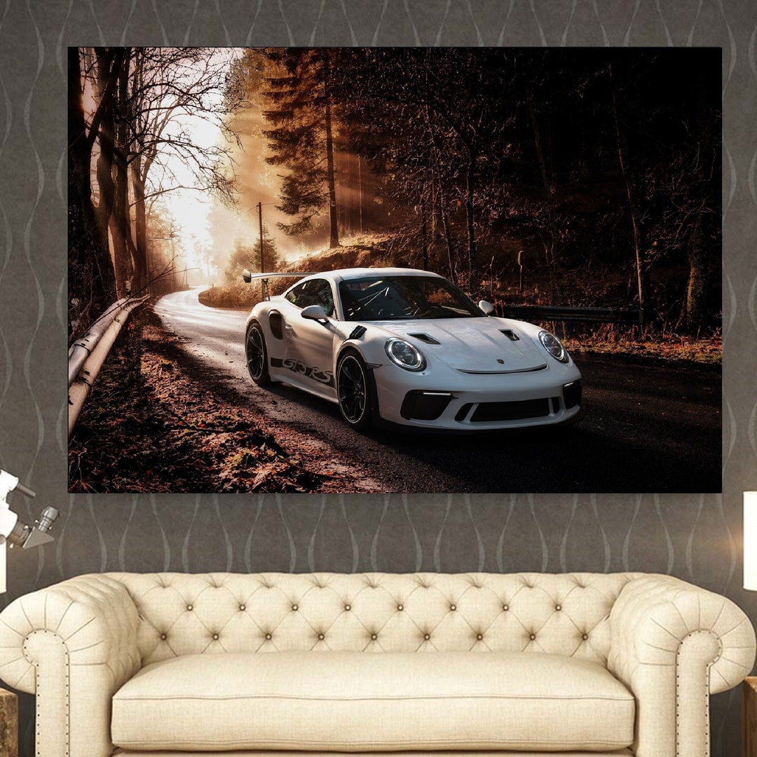 Porsche 911 Poster Porsche GT3 Canvas Print Porsche Wall Art Sport Car ...