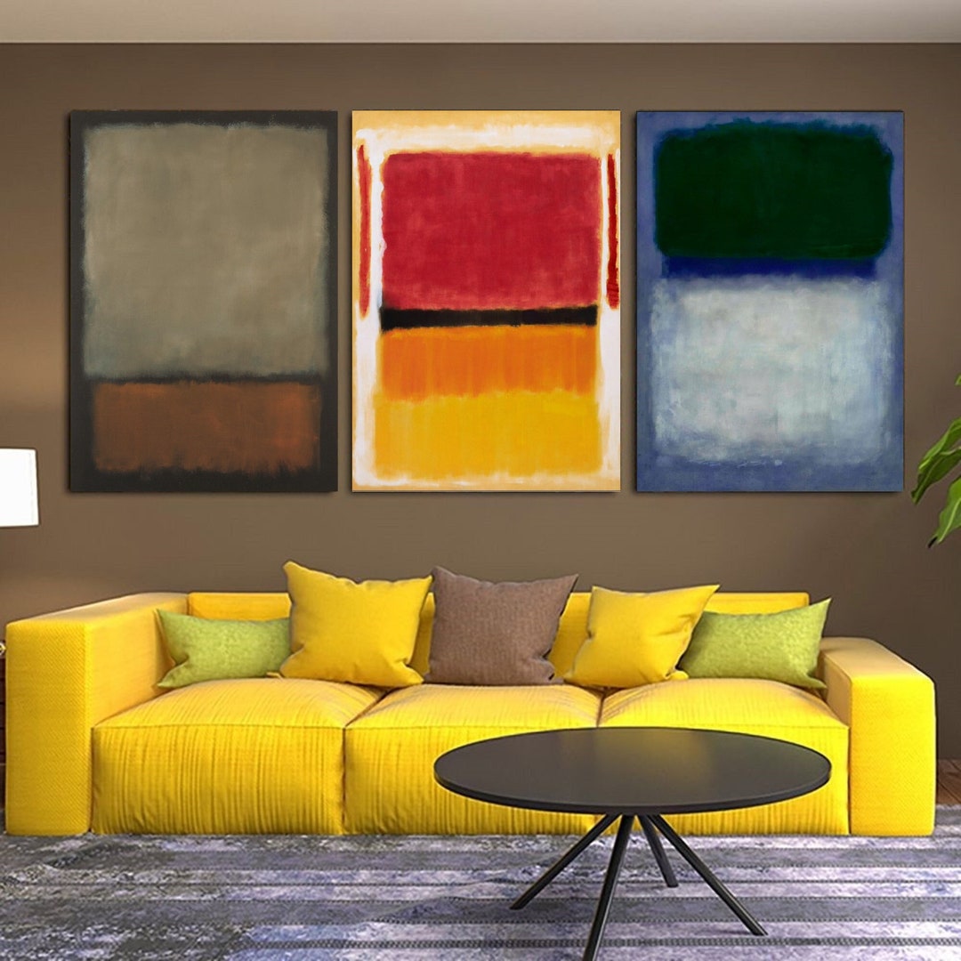 Set of 3 Mark Rothko Posters Art Exhibition Print Modern Wall Decor ...