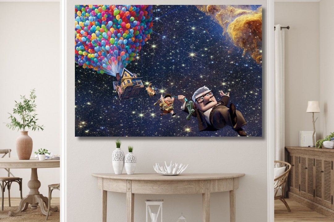 Pixar Canvas Art up Poster Kids Room Decor up Watercolor Print Disney ...